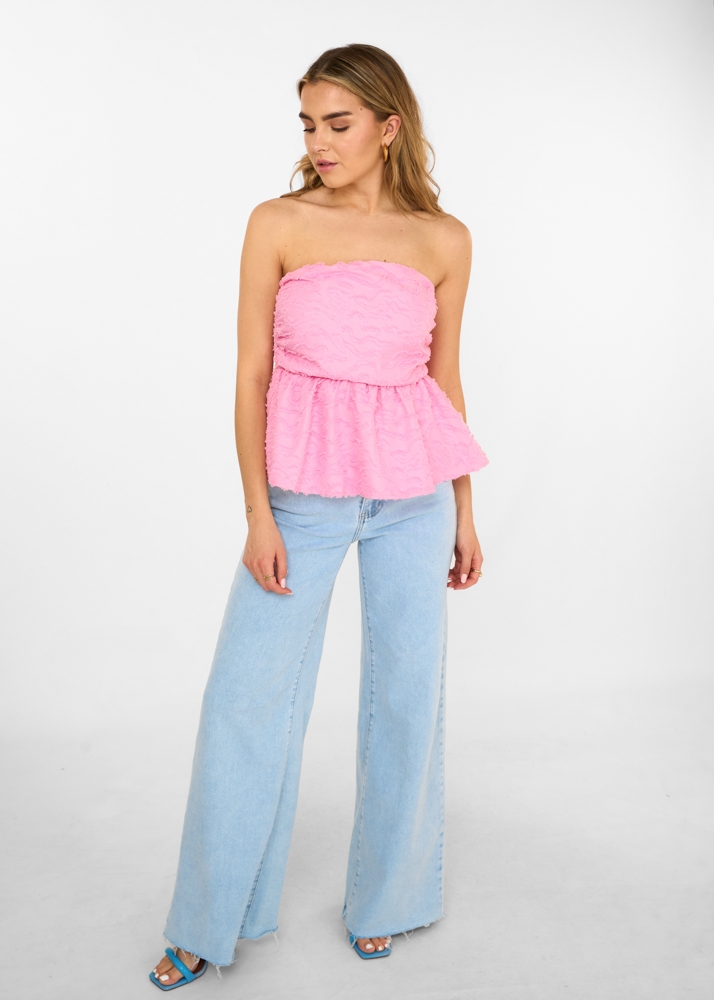 Puck top met patroon | roze | M | 264259-roze-M