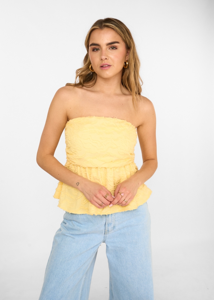 Puck top met patroon | geel | XS | 264259-geel-XS