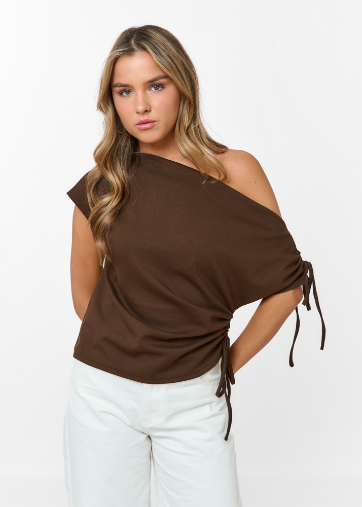 Molly top | choco bruin | S | 2536/C01/107-801-S