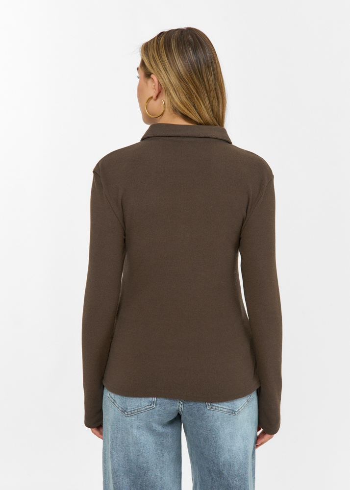 Valerie top | choco bruin | XS | 2549/C01/375-801-XS