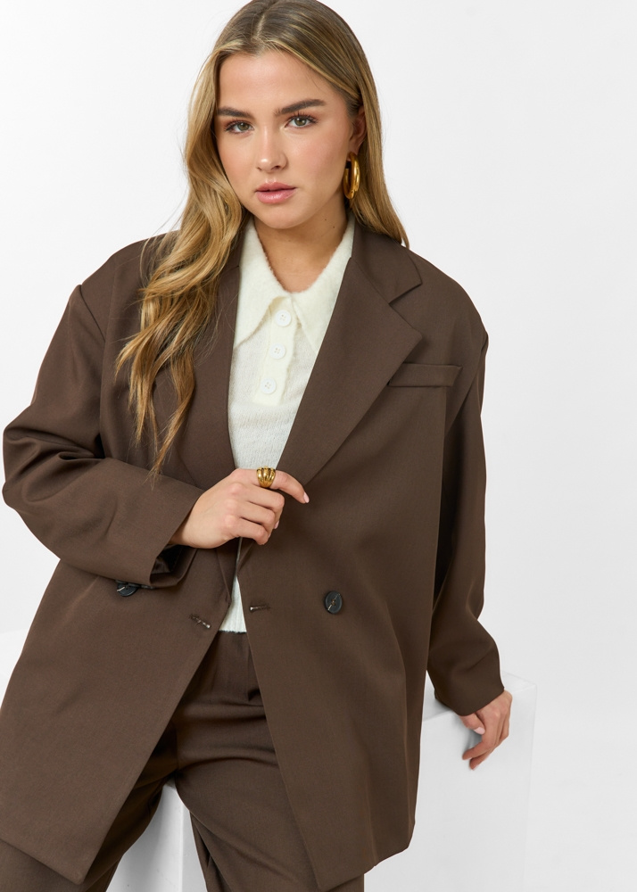Amy blazer | choco bruin | S | 2551/C03/513-801-S