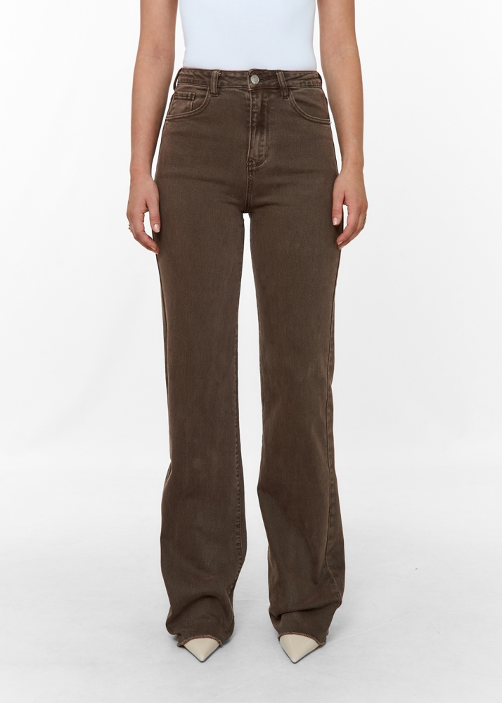 Straight leg stretch jeans | S | choco bruin | NOOS/FD010/028-801-S