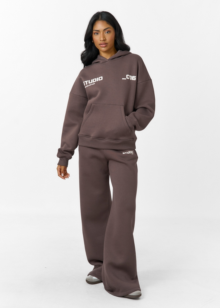 Studio base hoodie | choco bruin | S | 2543/C16/095-801-S