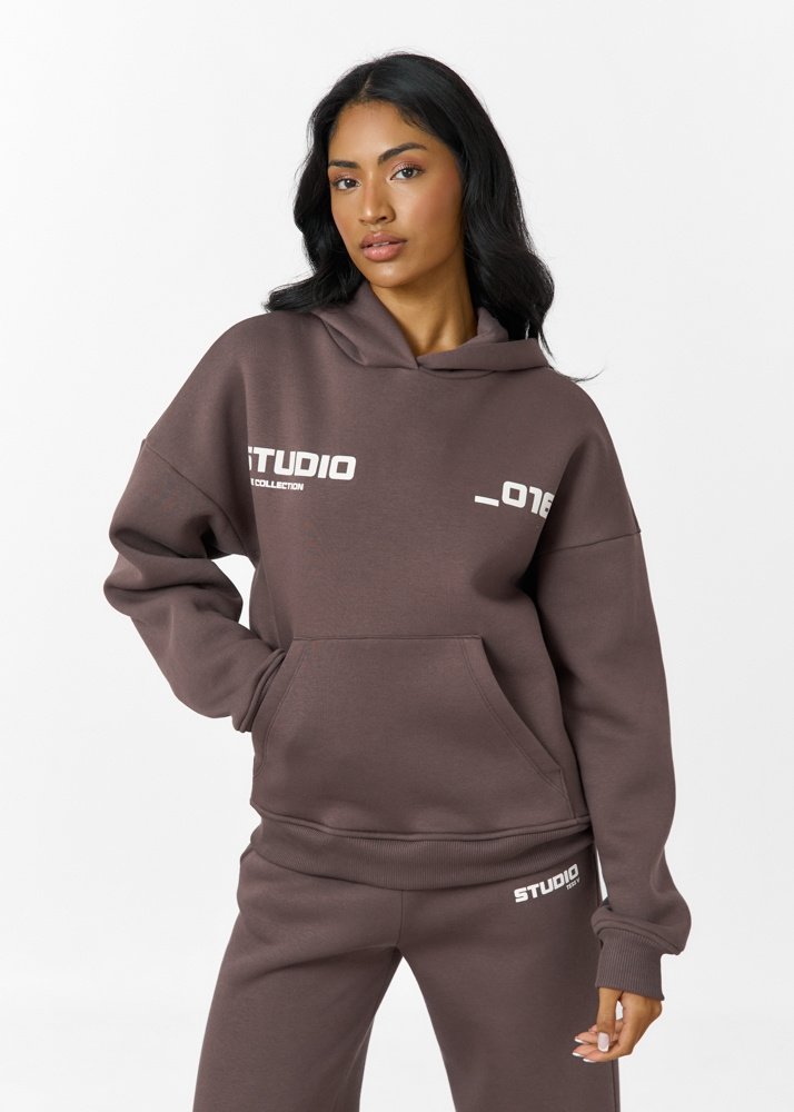Studio base hoodie | choco bruin | XS | 2543/C16/095-801-XS